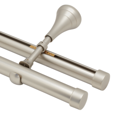 1 1/8" Mixed Double Rod Kit | Wall Mount 8' /SN | AriA Metal Hardware