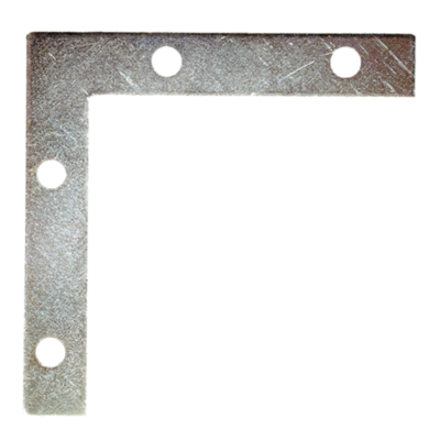 Flat Corner Braces 4'' x 4'' x 3/4'', Zinc | Rowley | Rowley